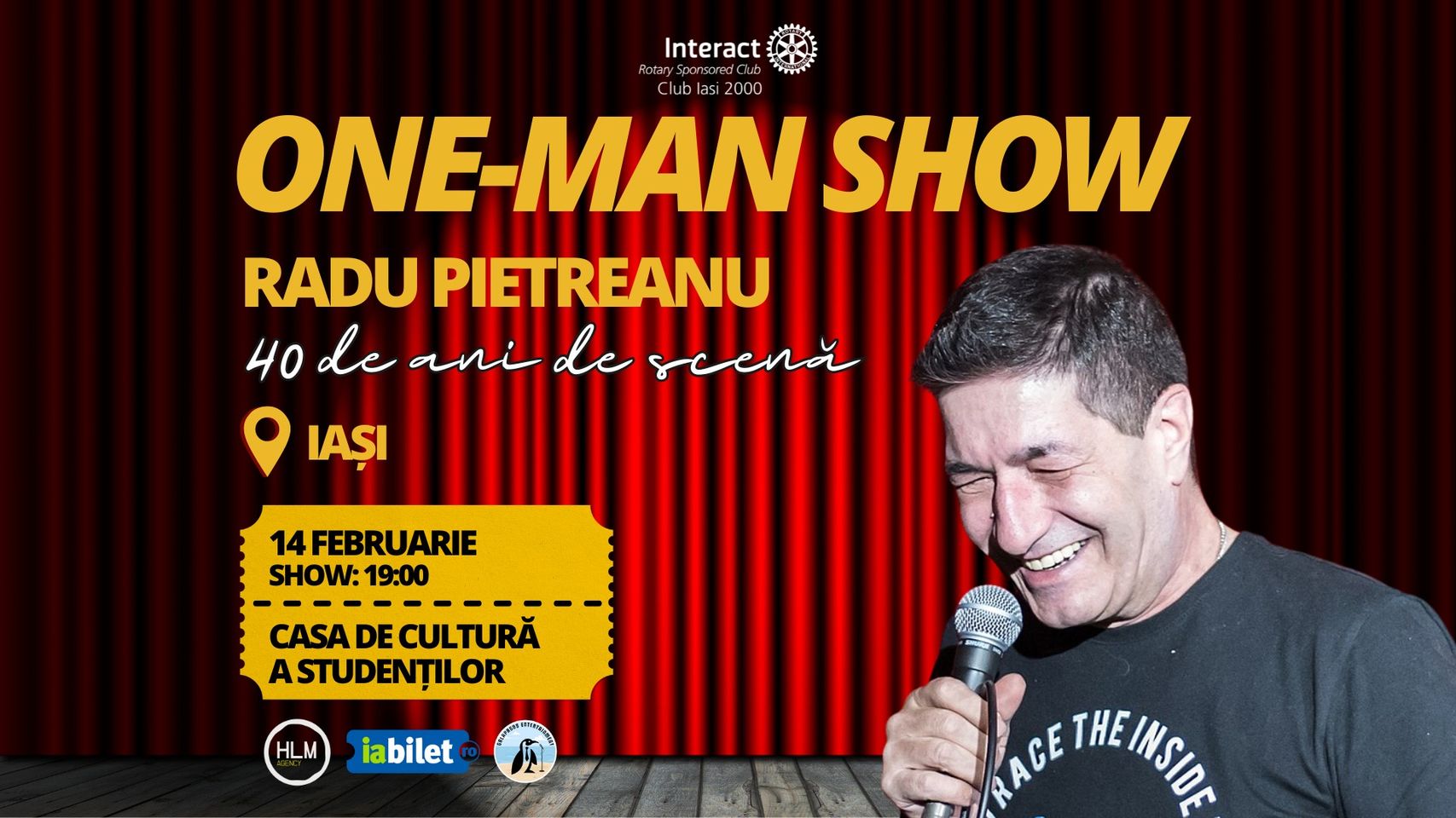 IAȘI – One-Man Show cu Radu Pietreanu – „40 de ani de scenă” - OnEvent